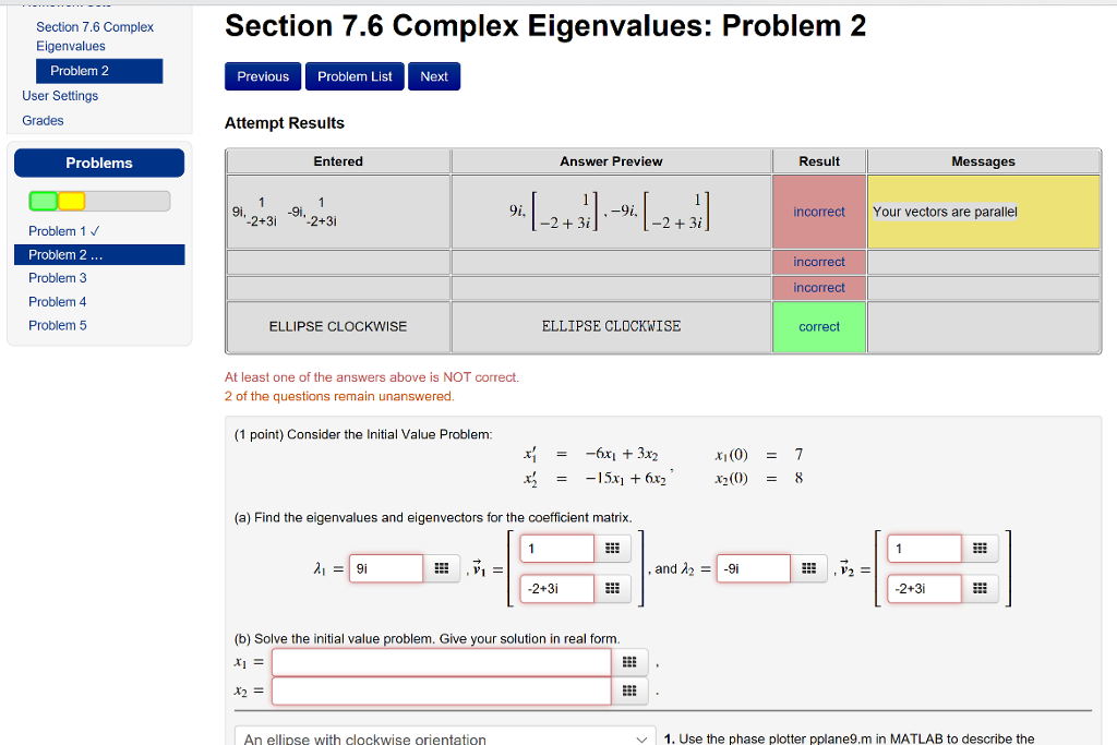 Solved Section 7.6 Complex Eigenvalues Section 7.6 Complex | Chegg.com