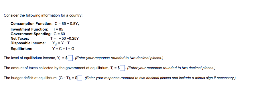 Solved Consider the following information for a country: | Chegg.com