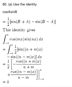 Use the identity cosAsinB = 1/2[sin(B + A) - sin(B | Chegg.com