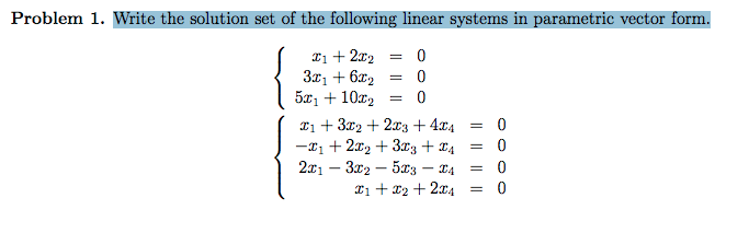 Solved Problem 1. Write the solution set of the following | Chegg.com