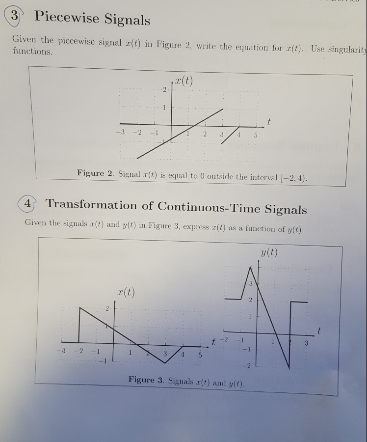 Solved 3 Piecewise Signals functions 1 2 3/45 Figure 2. | Chegg.com