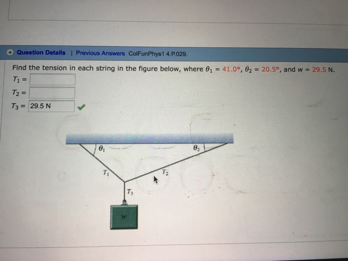Solved Find the tension in each string in the figure below, | Chegg.com
