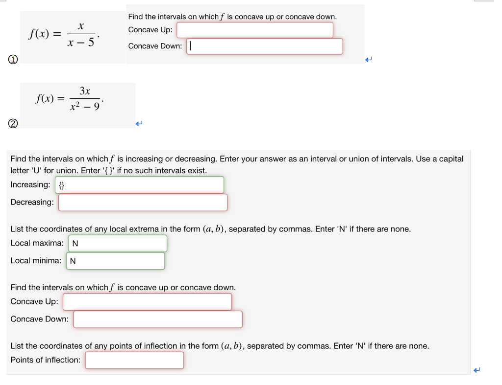 Solved Find the intervals on which f is concave up or | Chegg.com