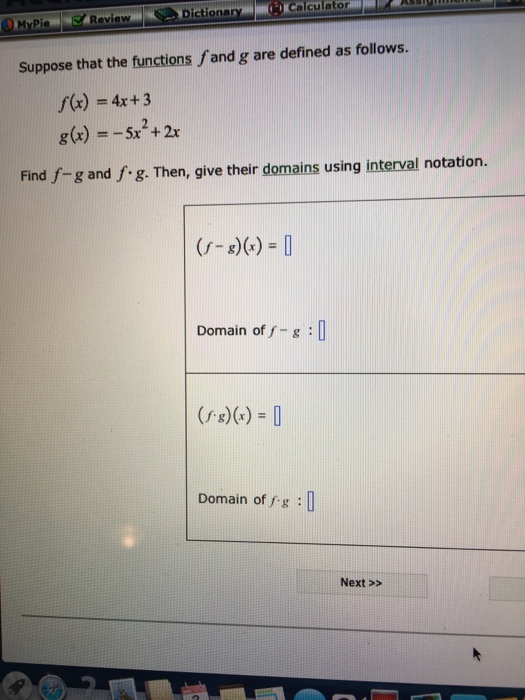 Solved Suppose That The Functions F And G Are Defined As Chegg