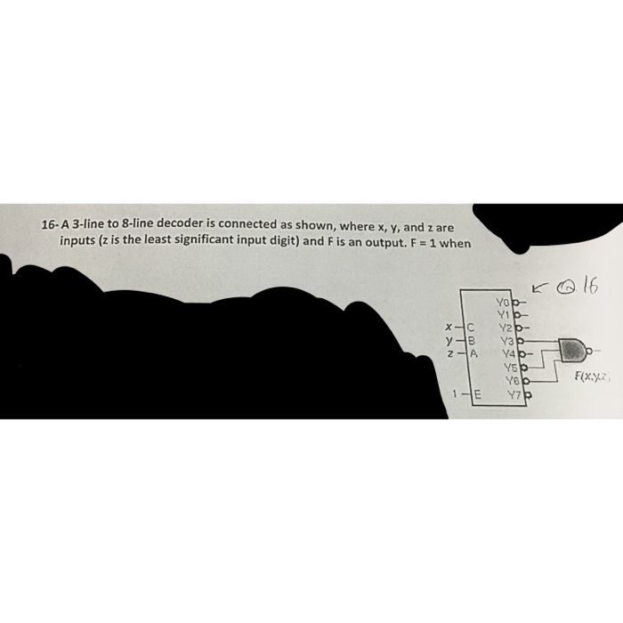 Solved A 3-line to 8-line decoder is connected as shown, | Chegg.com