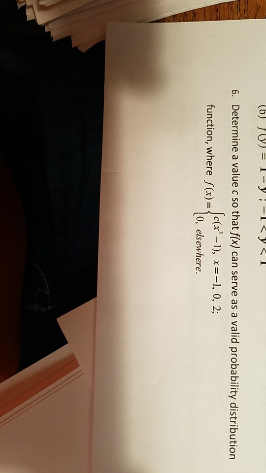Solved 6. Determine a value c so that f(x) can serve as a | Chegg.com