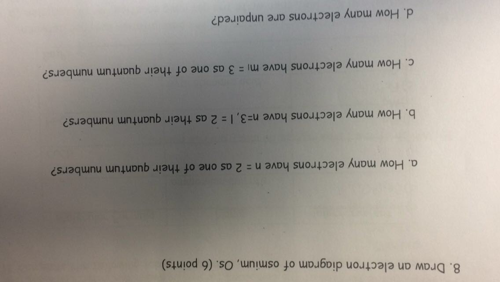 Solved Draw an electron diagram of osmium, Os. How many | Chegg.com