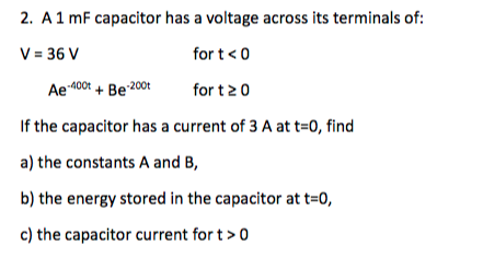 Solved 2. A 1 mF capacitor has a voltage across its | Chegg.com