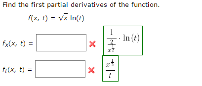 Solved Find the first partial derivatives of the function. | Chegg.com