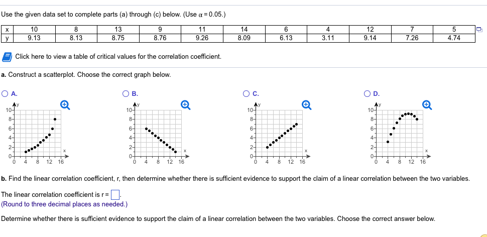 Solved Use the given data set to complete parts (a) through | Chegg.com