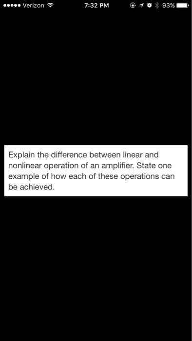 Solved Explain the difference between linear and nonlinear | Chegg.com