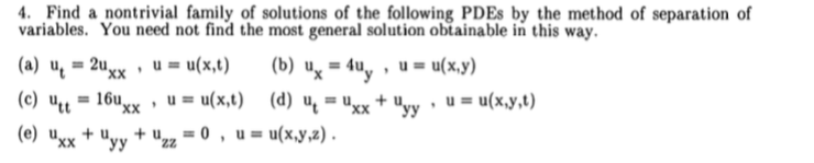 Solved 2. Find general solutions of the following PDEs for u | Chegg.com