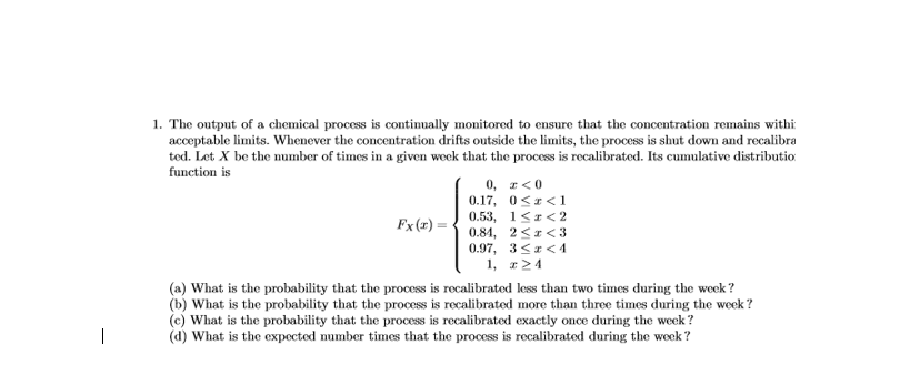 Solved The output of a chemical process is continually | Chegg.com