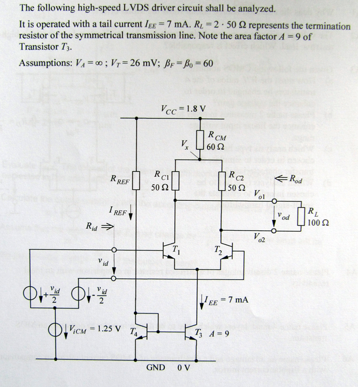 The following high-speed LVDS driver circuit shall be | Chegg.com