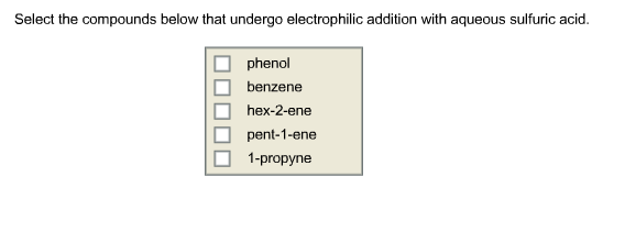 Solved Select the compounds that undergo electrophilic | Chegg.com