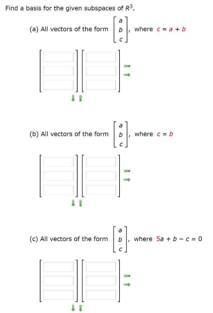 Solved Find a basis for the given subspaces of R3 (a) All | Chegg.com
