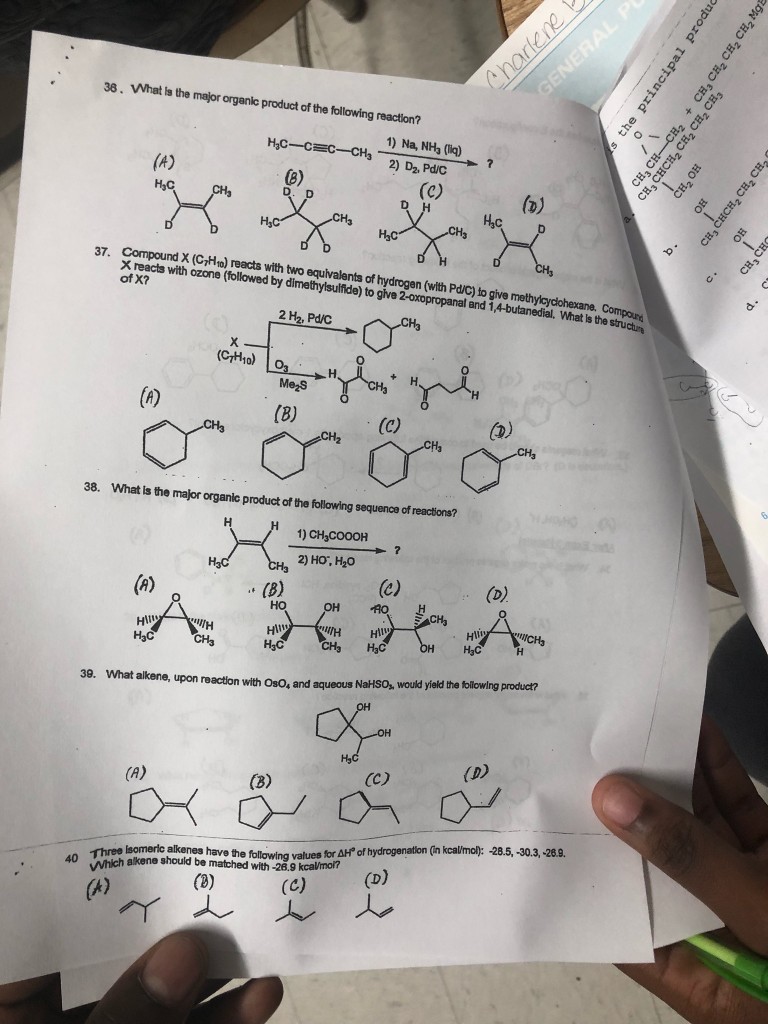 Solved 38. What ls the major organic product of the | Chegg.com