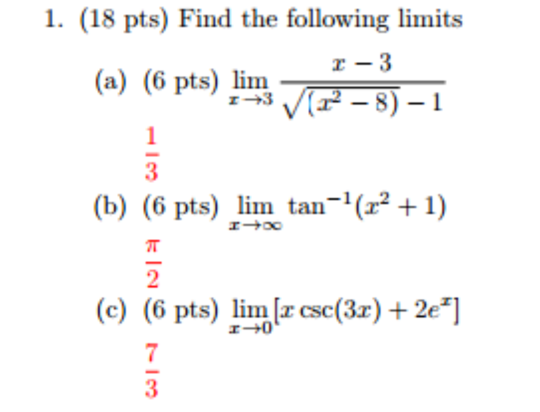 Solved Find The Following Limits Lim x 3 X 3 square Root Chegg