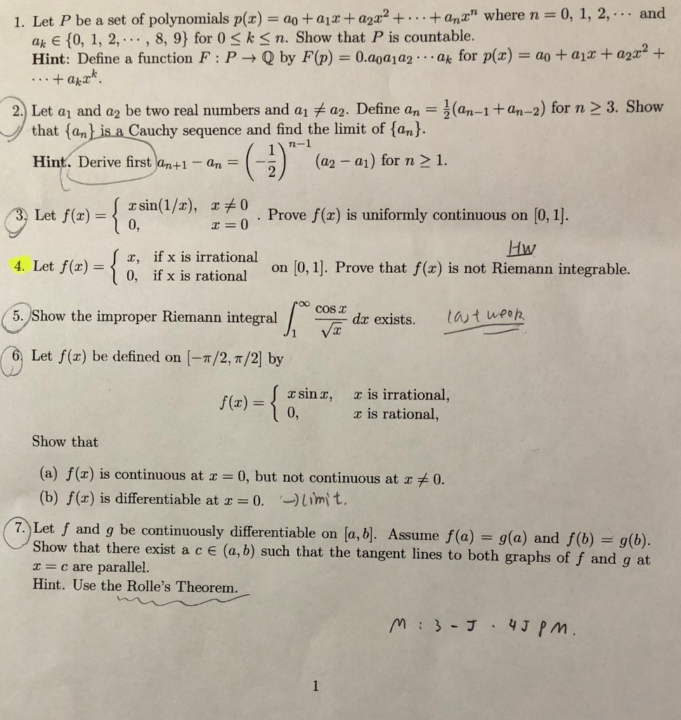Solved 1. Let P be a set of polynomials p(x) = a0 + aix + | Chegg.com