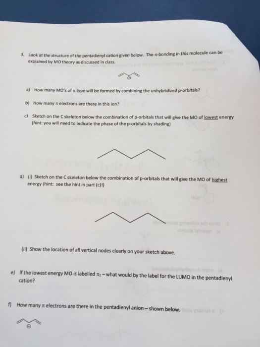 Look at the structure of the pentadienyl cation given | Chegg.com