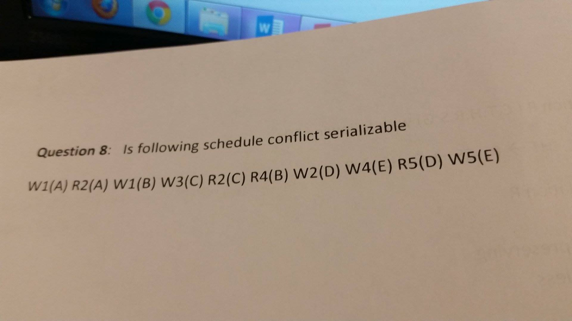 Solved Is following schedule confilit serializable w1(A) | Chegg.com