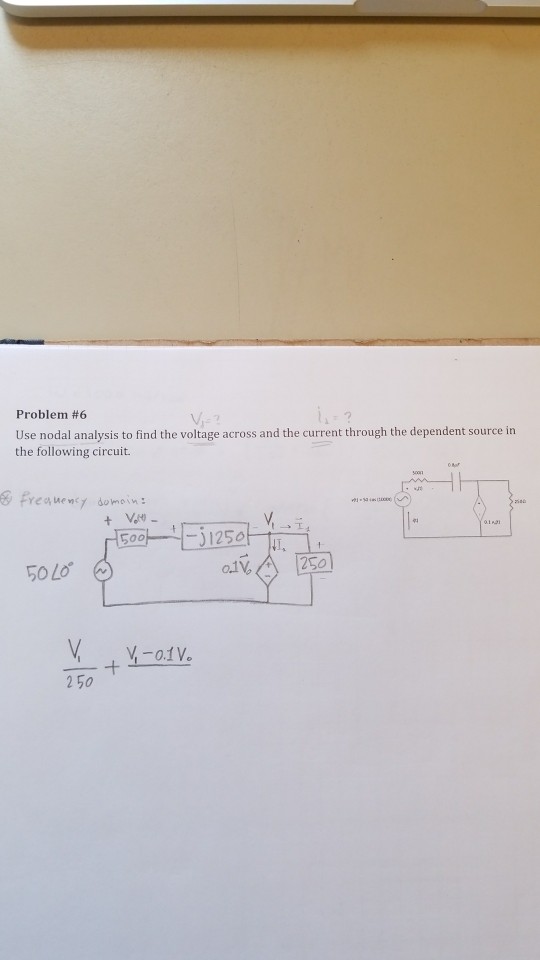 Solved Problem #6 Use nodal analysis to find the voltage | Chegg.com