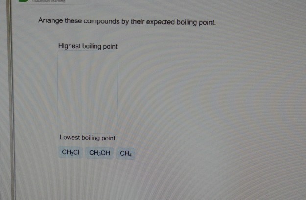 Solved Arrange these compounds by their expected boiling | Chegg.com