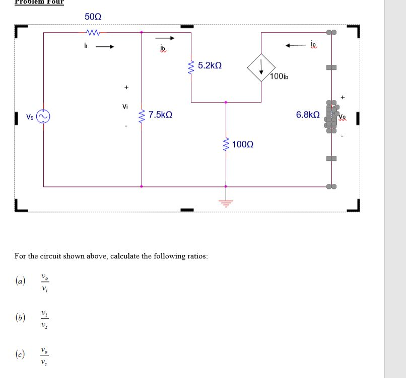 Solved For the circuit shown above, calculate the | Chegg.com