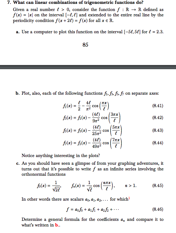 Solved 7. What can linear combinations of trigonometric | Chegg.com