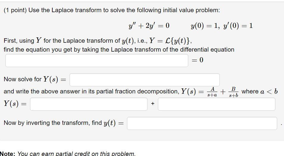 Solved Use the Laplace transform to solve the following | Chegg.com