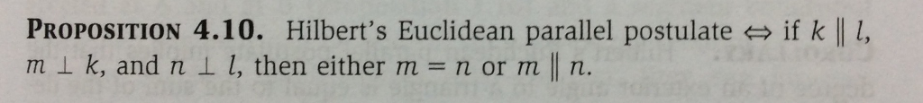 Solved Hilbert's Euclidean parallel postulate | Chegg.com