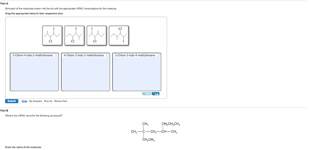 Solved Sort each of the molecules shown into the bin with | Chegg.com