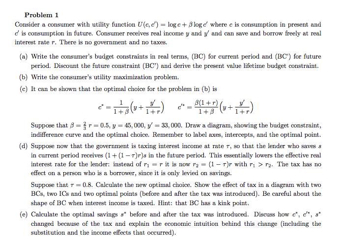 Solved Consider a consumer with utility function U(c,cf) = | Chegg.com