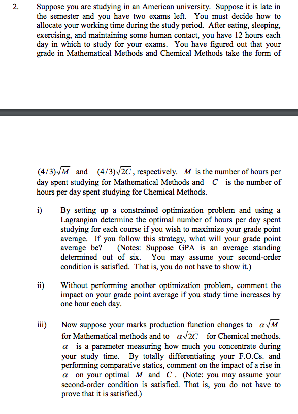 Solved 2.Suppose you are studying in an American university. | Chegg.com