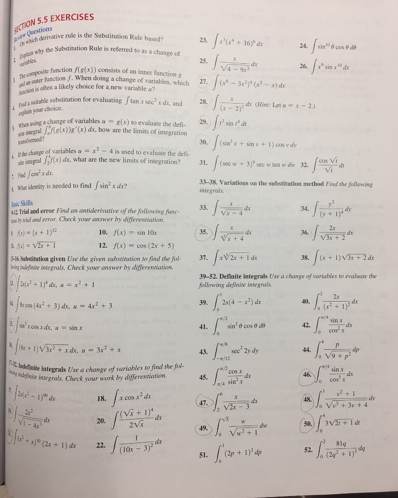Solved On which derivative rule is the substitution Rule | Chegg.com