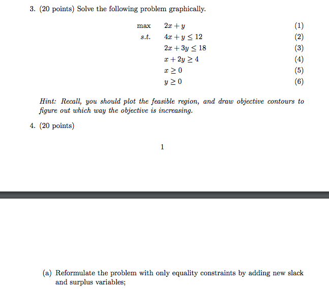 Solved Solve the following problem graphically. max 2x + y | Chegg.com