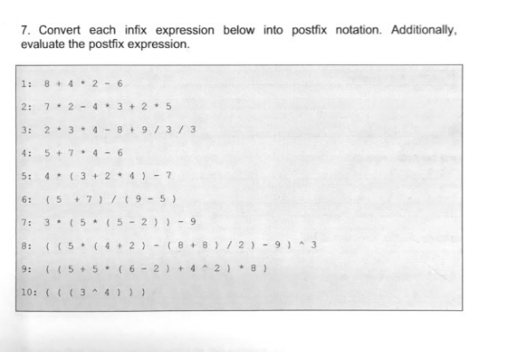 Solved Need The Answer In Java Convert Each Infix Expression