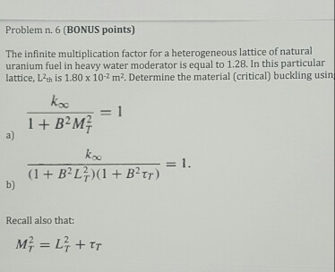 The infinite multiplication factor for a | Chegg.com