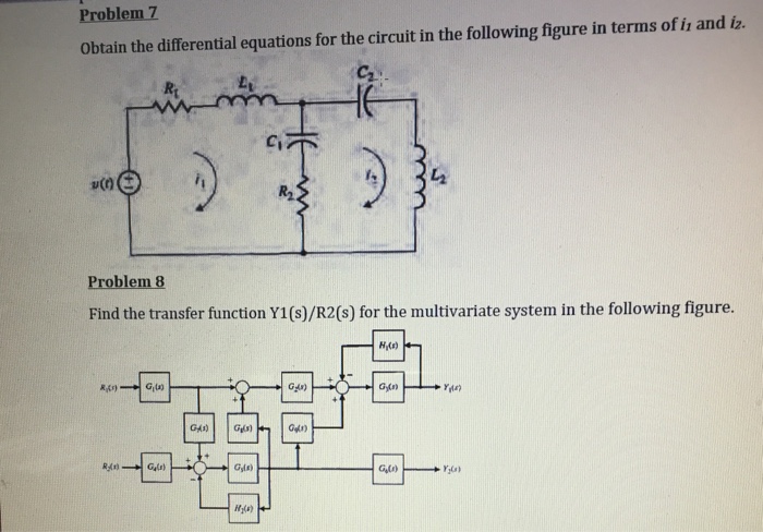 Solved Obtain the differential, equations for the circuit in | Chegg.com