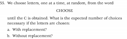 Solved 55. We choose letters, one at a time, at random, from | Chegg.com