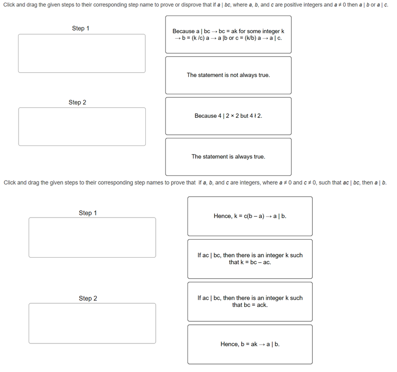 Solved Click and drag the given steps to their corresponding | Chegg.com