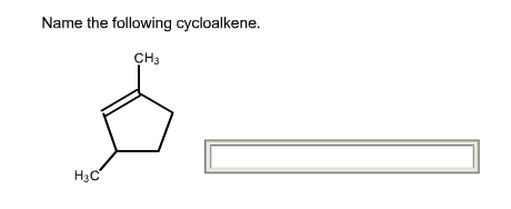 Solved Name the following cycloalkene. | Chegg.com