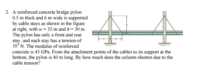 A reinforced concrete bridge pylon 0.5m thick and 6 m | Chegg.com