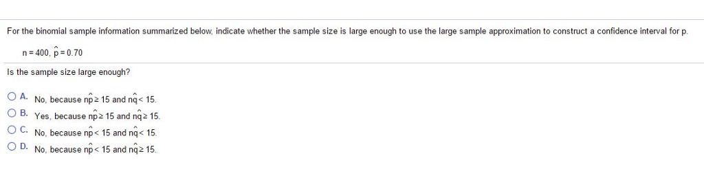 Solved For the binomial sample information summarized below | Chegg.com