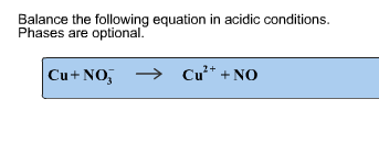 Solved Balance the following equation in acidic conditions. | Chegg.com