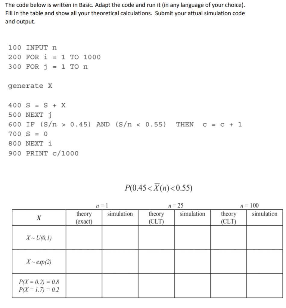 Solved The Code Below Is Written In Basic Adapt The Code