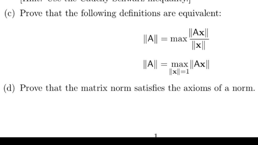 Solved (c) Prove that the following definitions are | Chegg.com