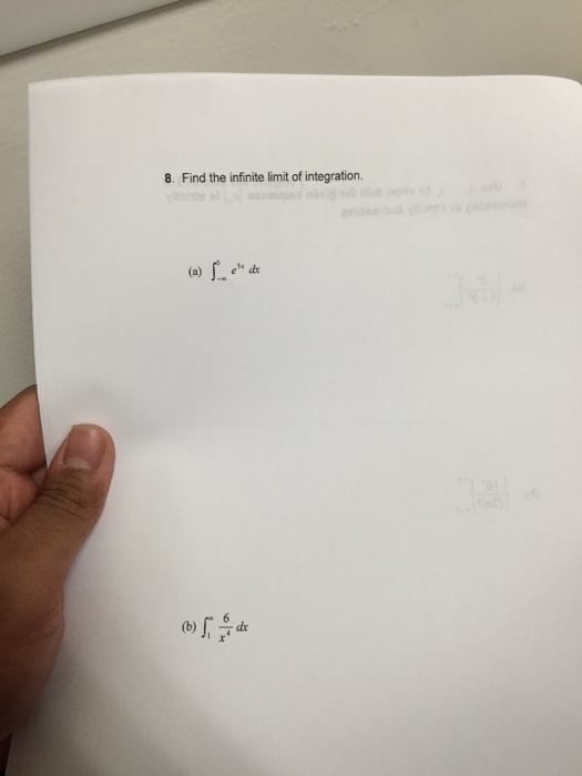 Solved Find the infinite limit of integration. | Chegg.com