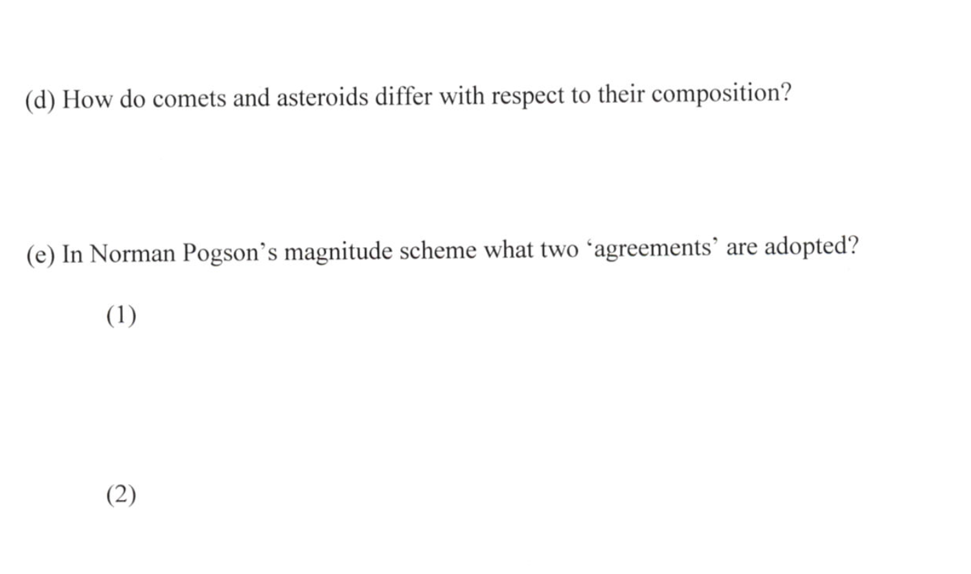Solved How do comets and asteroids differ with respect to | Chegg.com