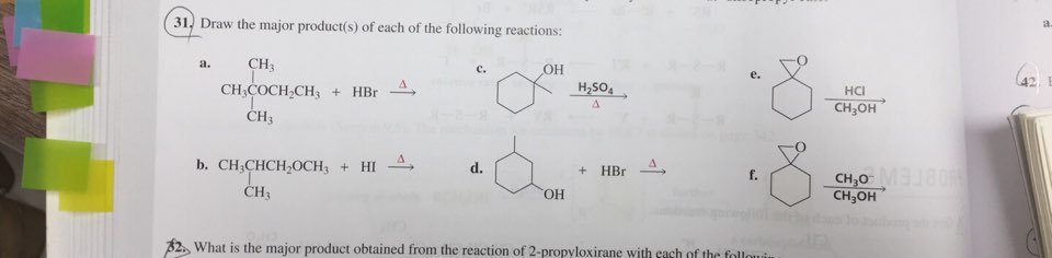 Solved Draw the major product(s) of each of the following | Chegg.com